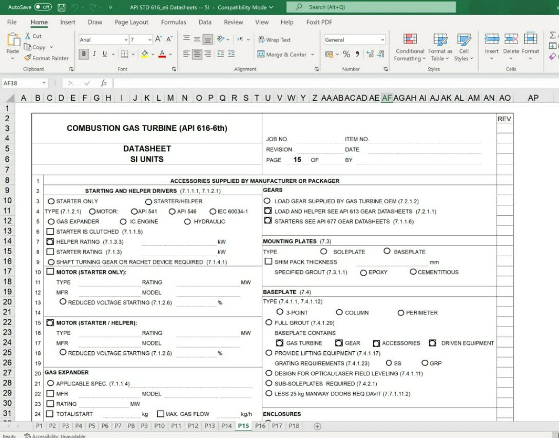 دانلود فایل دانلود فایل اکسل دیتاشیت توربین‌های گازی ویرایش 2022 🌺فایل ...
